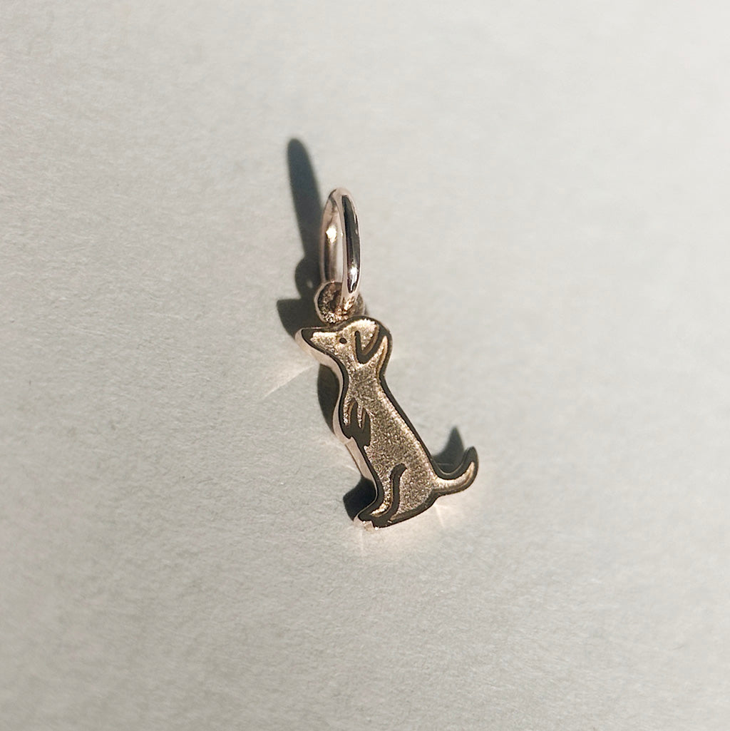 Solid 14k Gold Tiny Hound Dog Charm – Honeycat