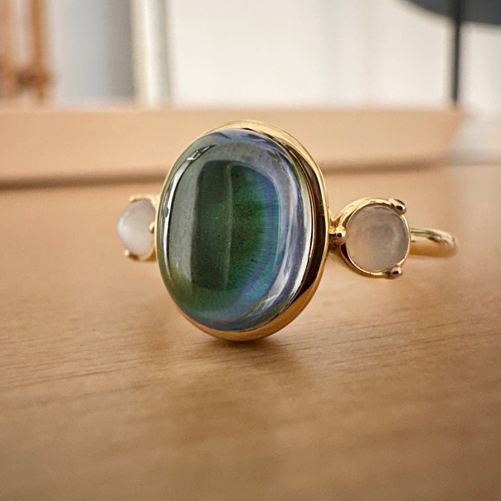 Bejeweled Mood Ring Ultimate Mood Stone Magic w/ Moonstones – Honeycat ...