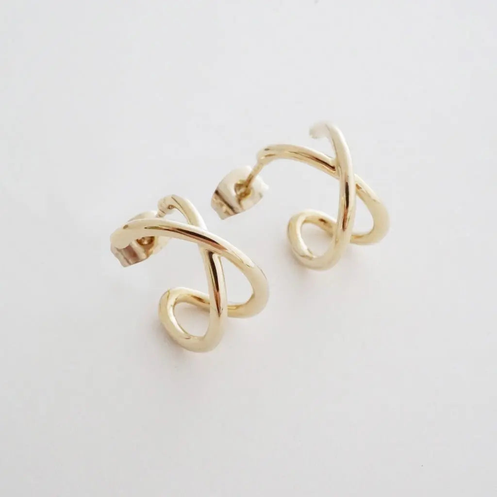 Crossover Hoops - Honeycat Jewelry