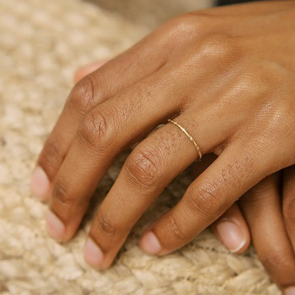 Dotted Crystal Band Ring – Honeycat Jewelry