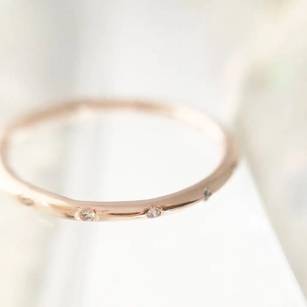 Dotted Crystal Band Ring – Honeycat Jewelry