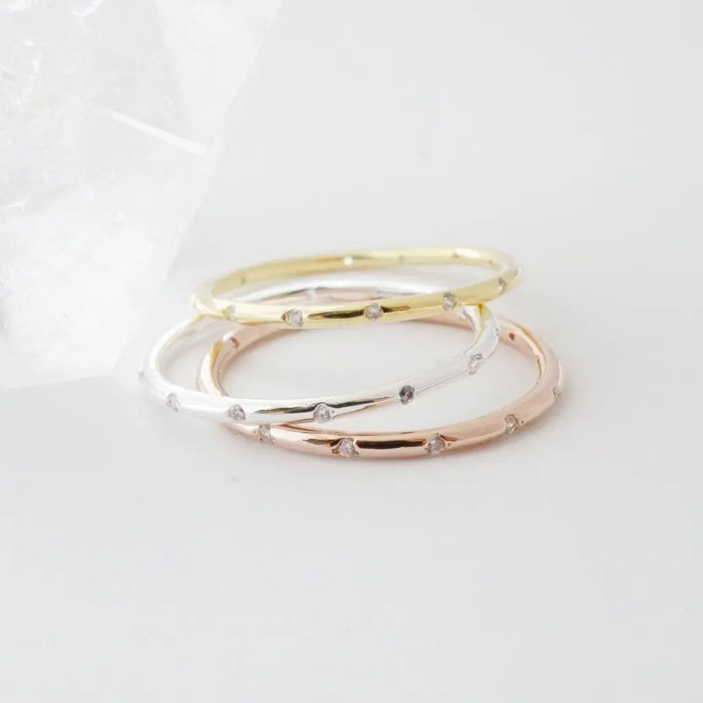 Dotted Crystal Band - Honeycat Jewelry
