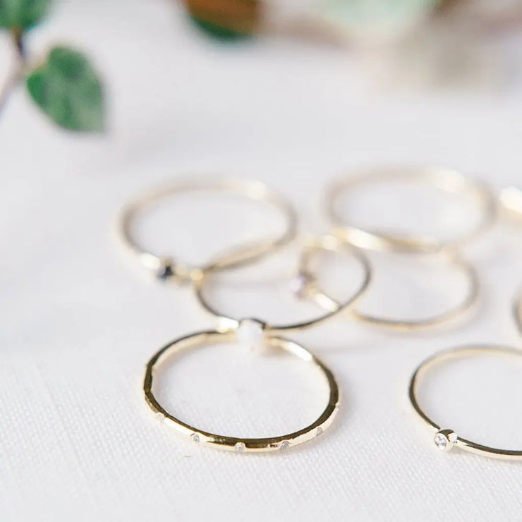 Dotted Crystal Band Ring – Honeycat Jewelry