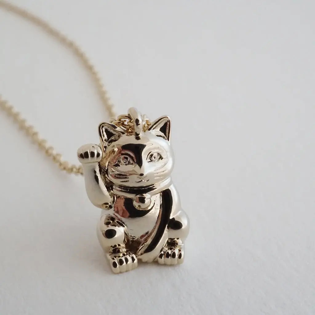 Lucky Cat Charm Necklace - Honeycat Jewelry