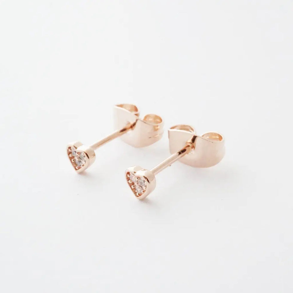 Mini Heart Stud Earrings – Honeycat Jewelry
