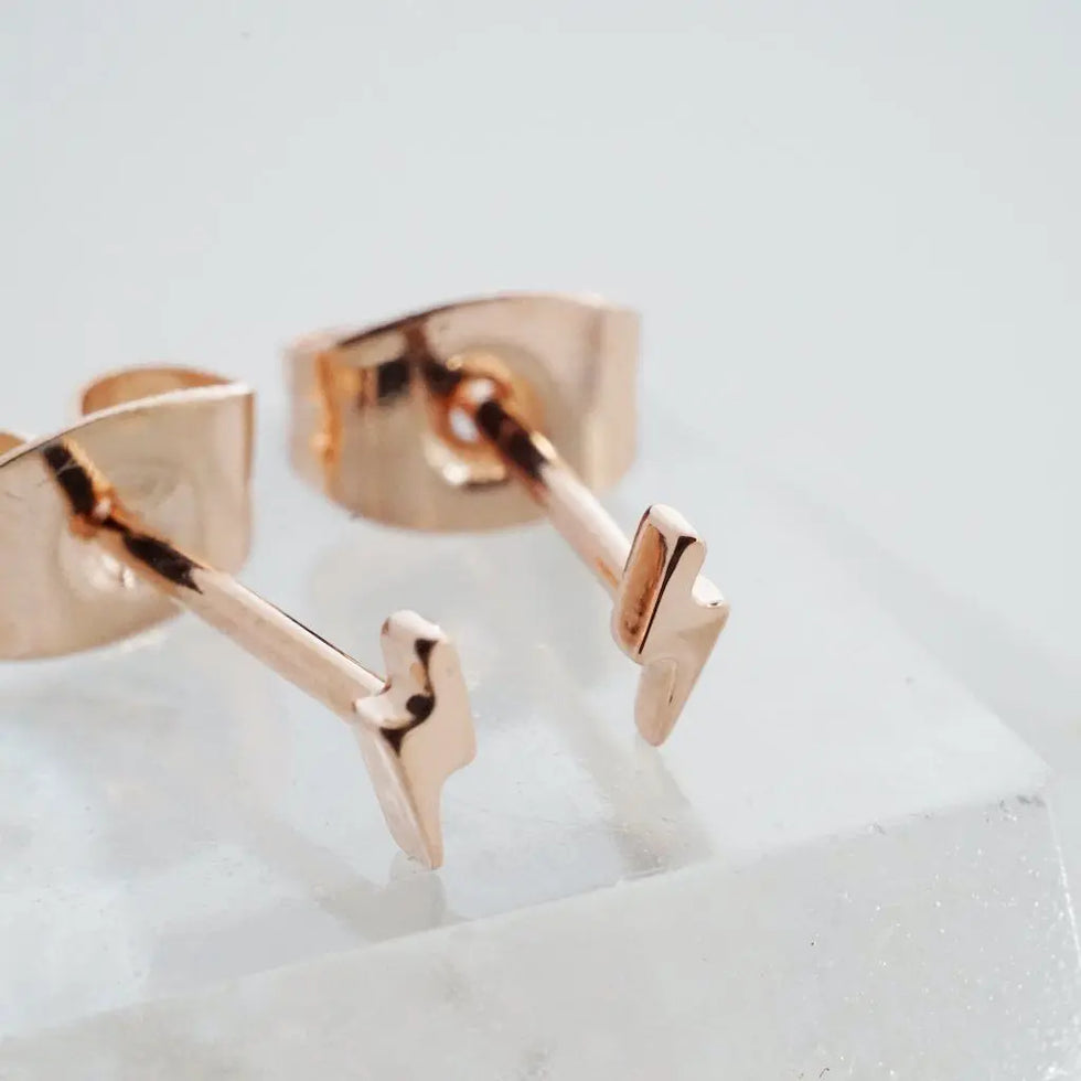 Mini Lightning Stud Earrings – Honeycat Jewelry