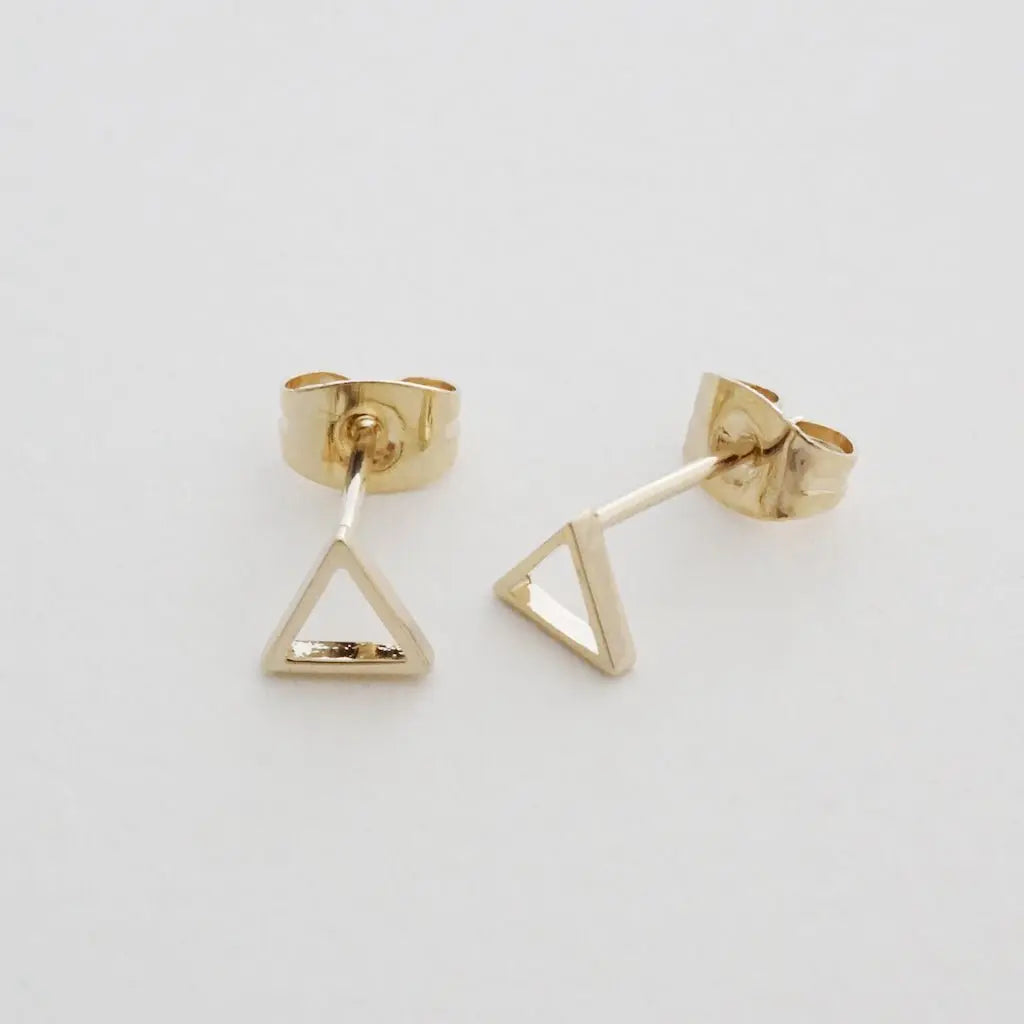 Outline Triangle Stud Earrings - Honeycat Jewelry