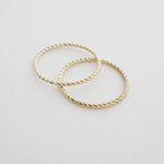 Twisted Rope Rings - Set of 2 skinny stacking rope bands – Honeycat Jewelry